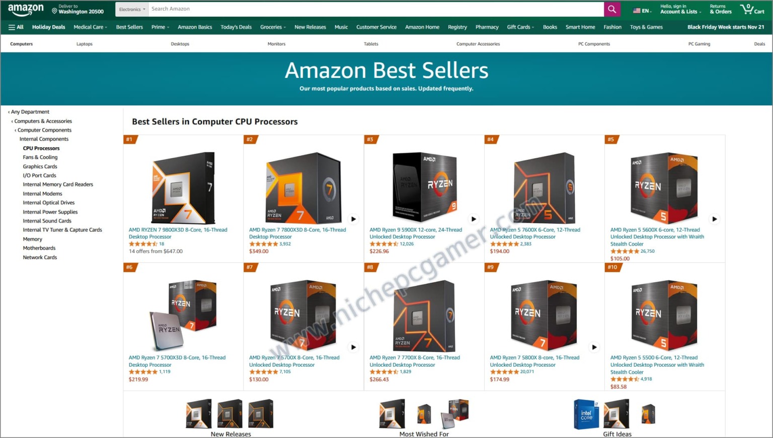 米AmazonでのCPU売れ筋ランキングトップ10が衝撃的な結果に！？IntelとAMDの割合がとんでもないことに | ニッチなPCゲーマーの環境構築Z