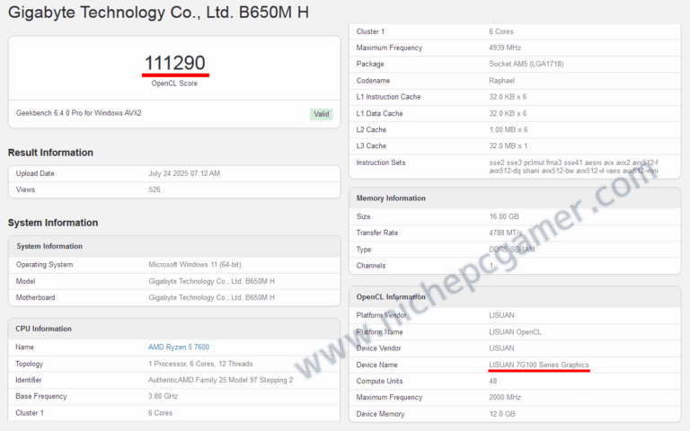 中国国産GPU、Lisuan Tech社のG100がGeekbenchに掲載！GeForce RTX 4060に匹敵と報じられていたがベンチマーク結果やいかに | ニッチなPCゲーマーの環境構築Z