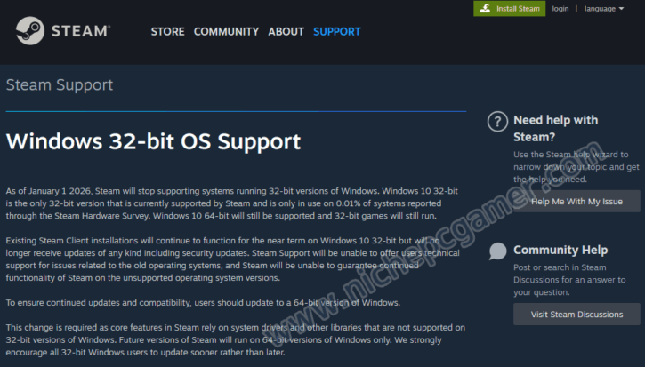 Valve、SteamでのWindows10 32bitのサポート終了を発表。早いうちに64bit版やWindows11への移行を | ニッチなPCゲーマーの環境構築Z