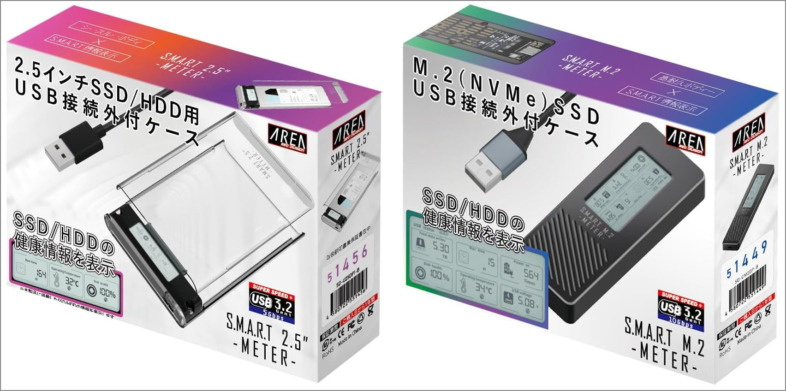 S.M.A.R.T情報表示ディスプレイ搭載SSDケースが登場！健康状態を把握。SATA、M.2用の2タイプ。エアリアから『SD-U25DP1-B』『SD-CM2DP-B』 | ニッチなPC ...